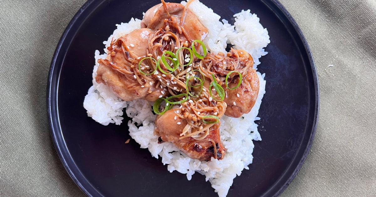 One-Skillet Umami Chicken and Enoki Mushrooms – Grass Roots Farmers ...